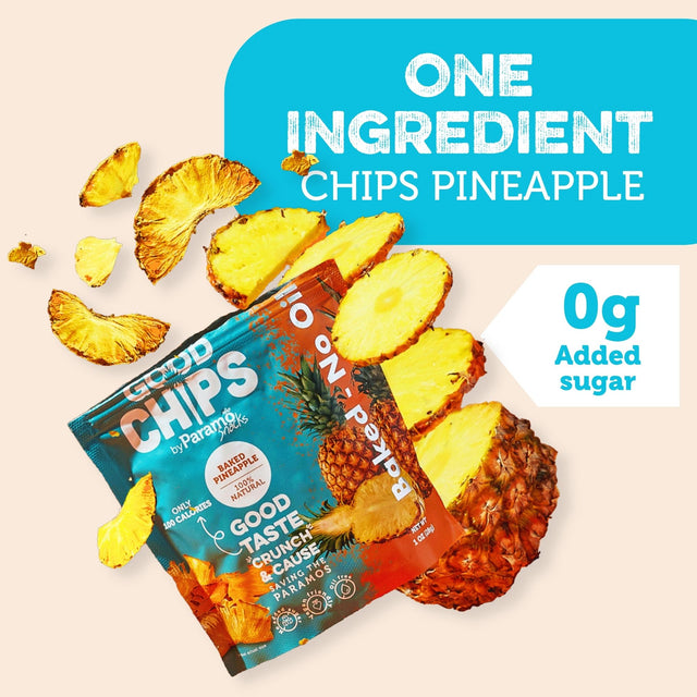 Baked Pineapple Chips - 8 count, 1oz bags | Good Chips by Paramo Snacks