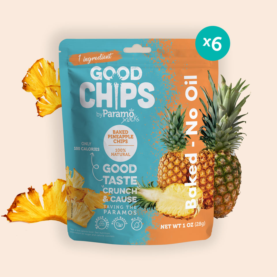 Baked Pineapple Chips - 8 count, 1oz bags | Good Chips by Paramo Snacks